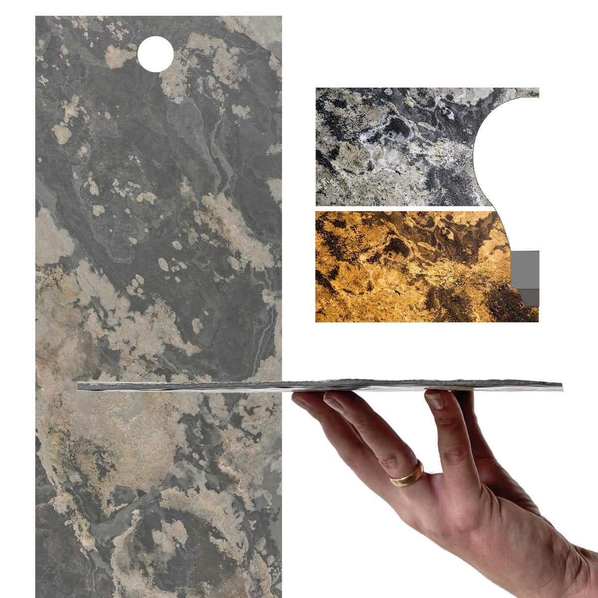 Translucent Rustique, Natural Slate Veneer – Sample Sheet (11" L x 4" — White River Hardwoods