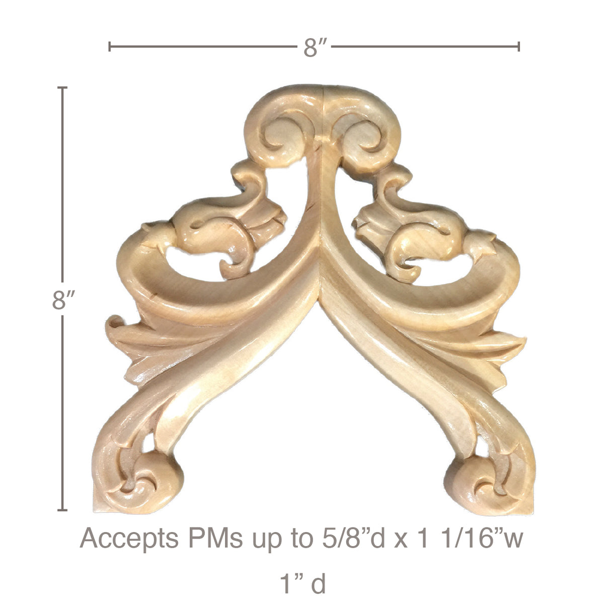Panel Crest, 8"w x 8"h x 1"d, Pair, Resin, Ships: In 8 -12 Business Da ...