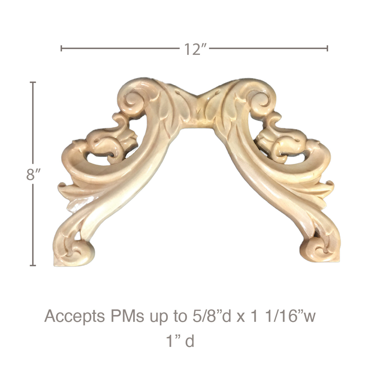 Panel Crest, 8"w x 12"h x 1"d, Pair, Resin, Ships: In 8 -12 Business D ...