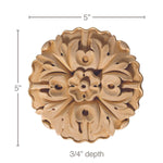 Large Round Rosette (Sold 2 per card), 5"w x 5"h x 5/8"d — White River ...
