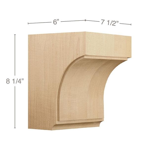 Medium Triad Corbel 7 1/2"w x 8 1/4"h x 6"d Hardwood | White River Har ...