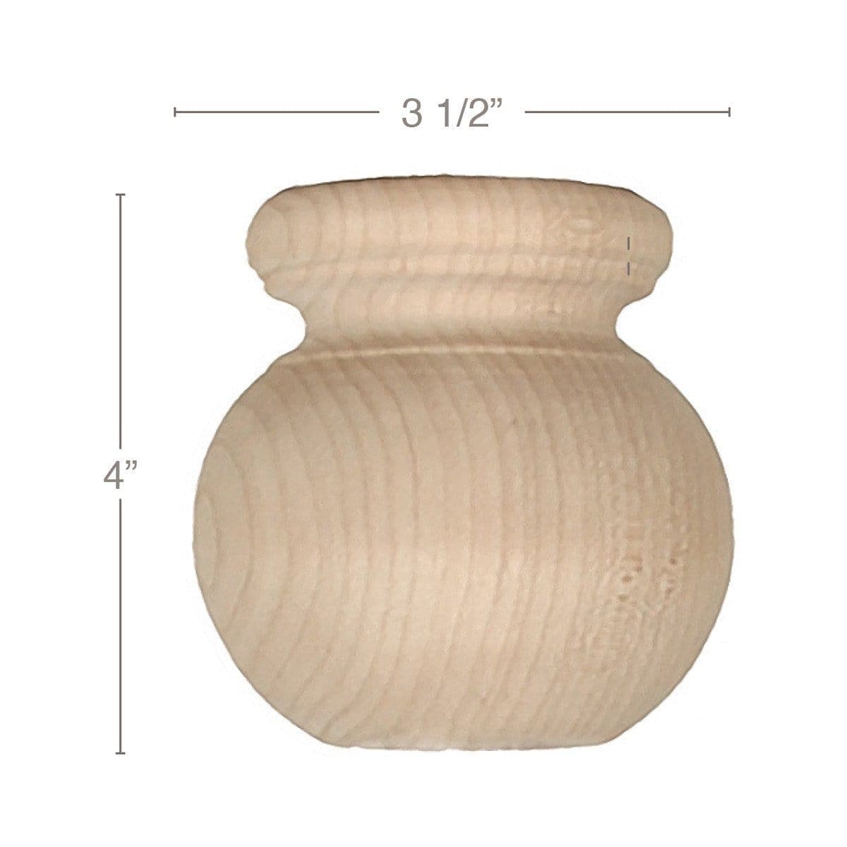 Classic Tall Round Bun Foot 3 1/2"dia. X 4"h Hardwood | White River Ha ...