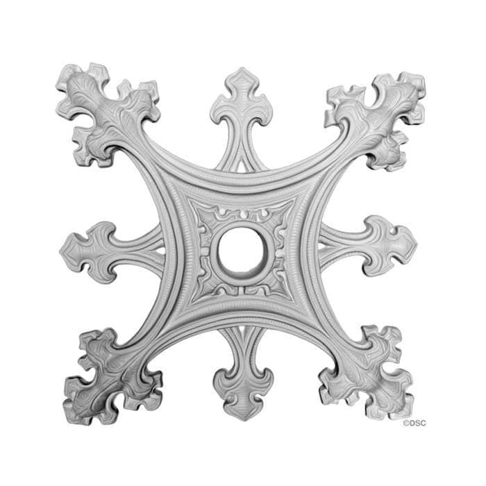 Gothic Medallion, Plaster, 20"w x 20"h x 1 1/2"d, Made To Order — White ...