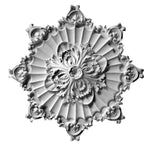 French Medallion, Plaster, 36"w x 36"h x 1 1/2"d, Made To Order — White ...